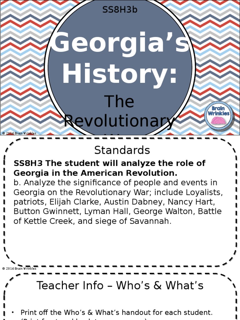 Revolutionary War Georgia Studies Grade 8 | PDF | American Revolution ...