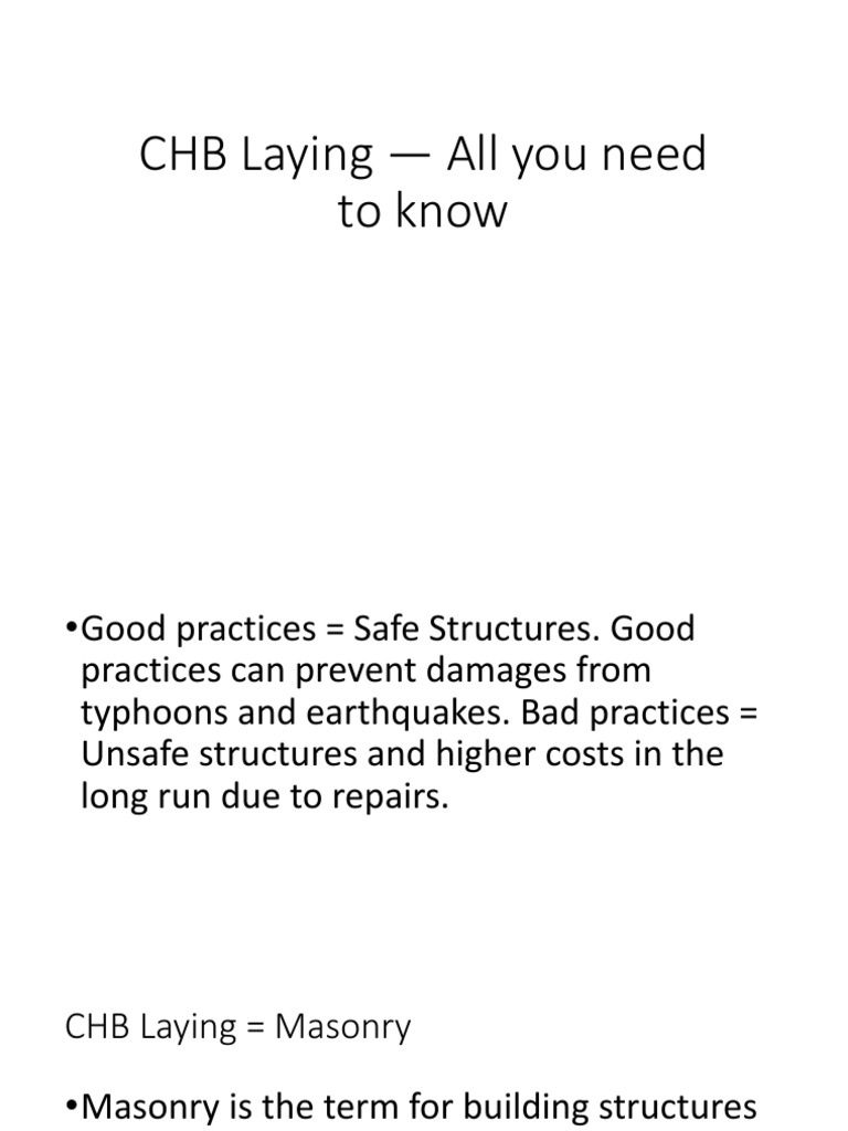 CHB Laying - 4TH QUARTER | PDF | Masonry | Brick
