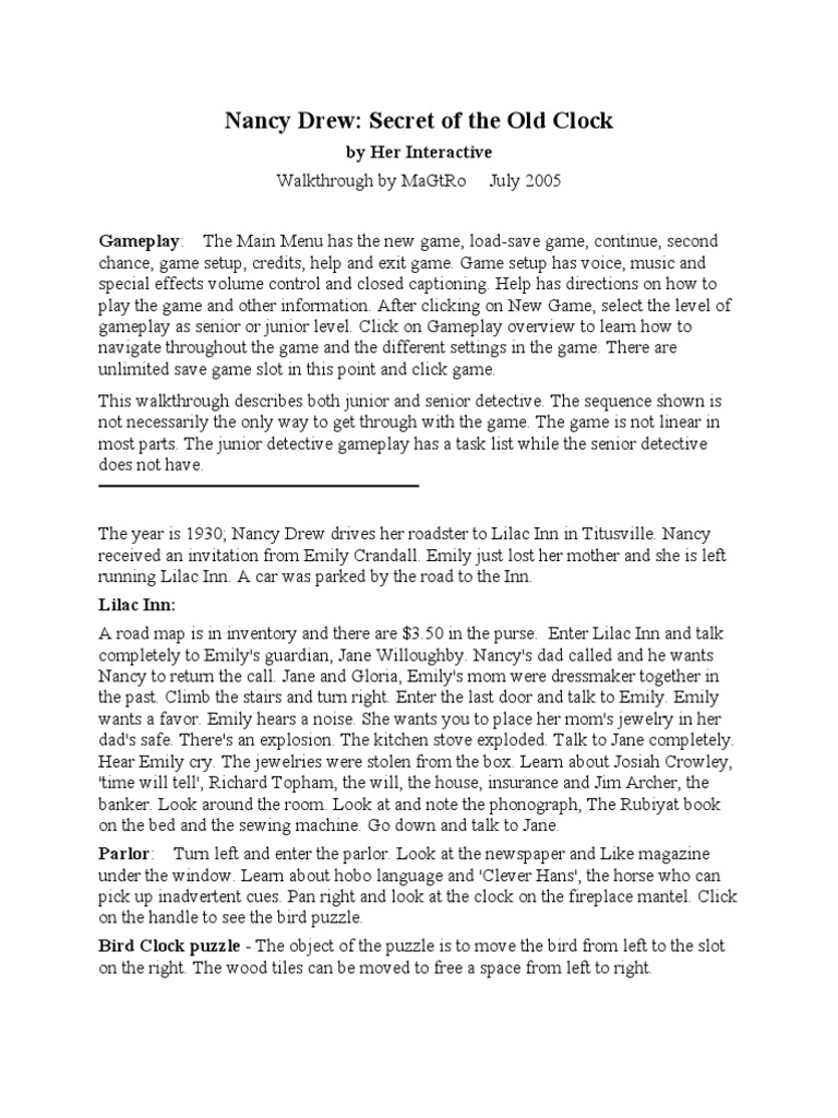 Nancy Drew: Secret of The Old Clock | PDF | Golf Course | Par (Score)