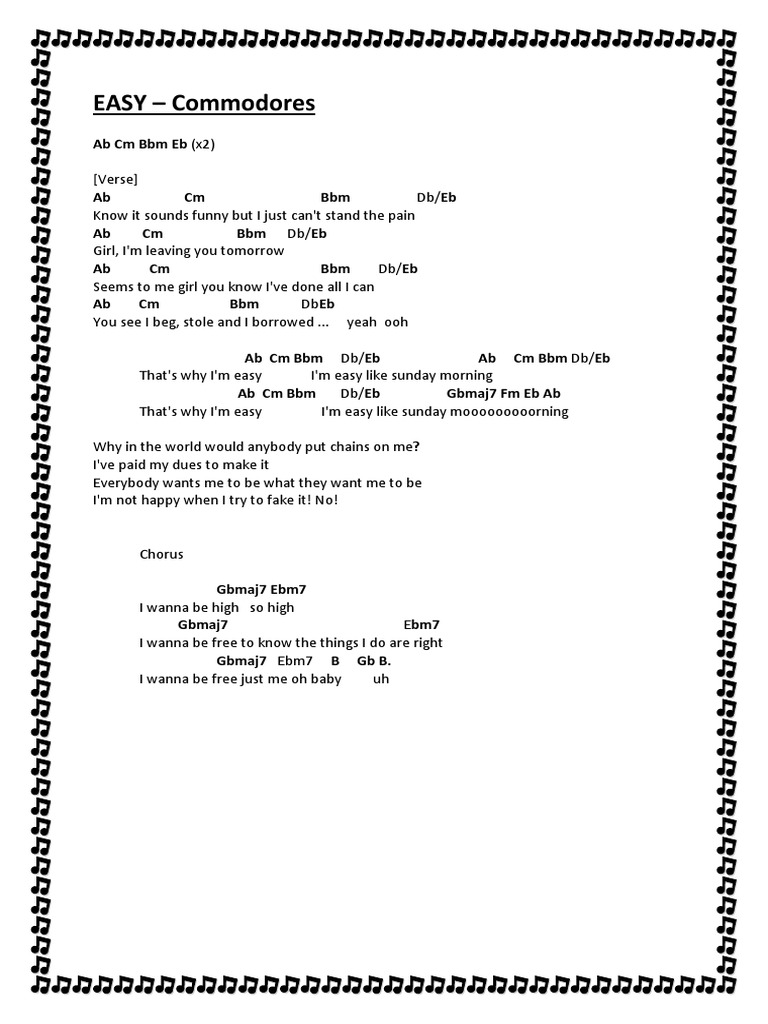 EASY - Commodores | PDF