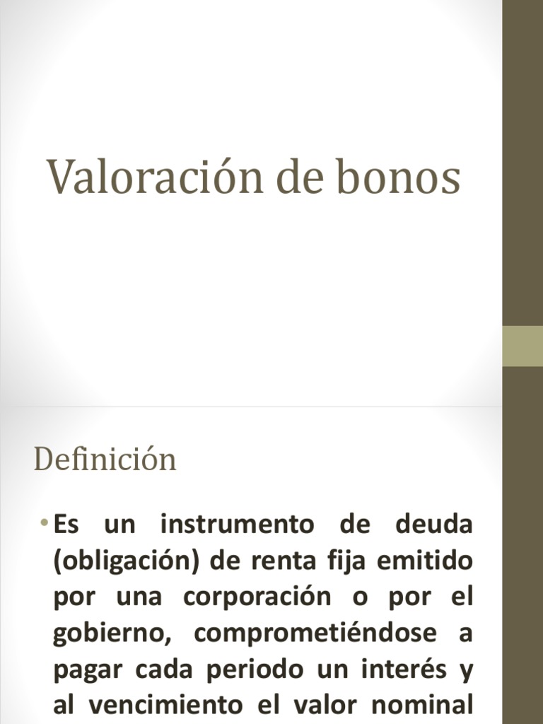 Clase 9-Valoración de Bonos | PDF | Bonos (Finanzas) | Renta Fija