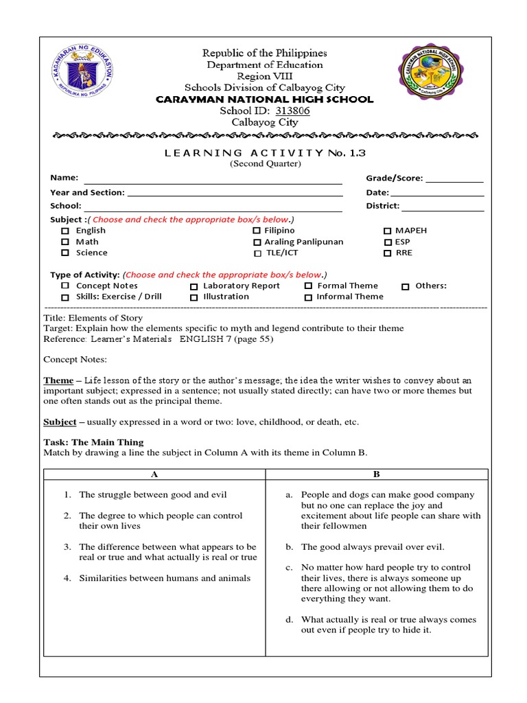 Activity Sheet 1.3-Q2 | PDF | Cognition | Learning
