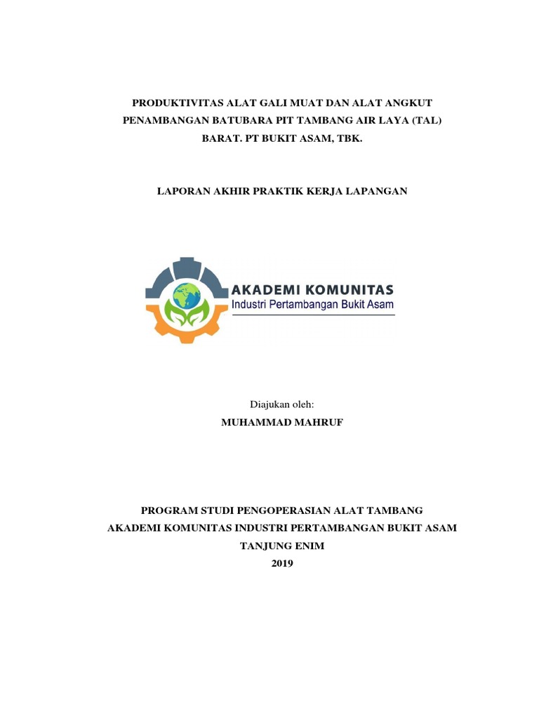 PRODUKTIVITAS ALAT GALI MUAT DAN ALAT ANGKUT DALAM PENAMBANGAN BATUBARA ...