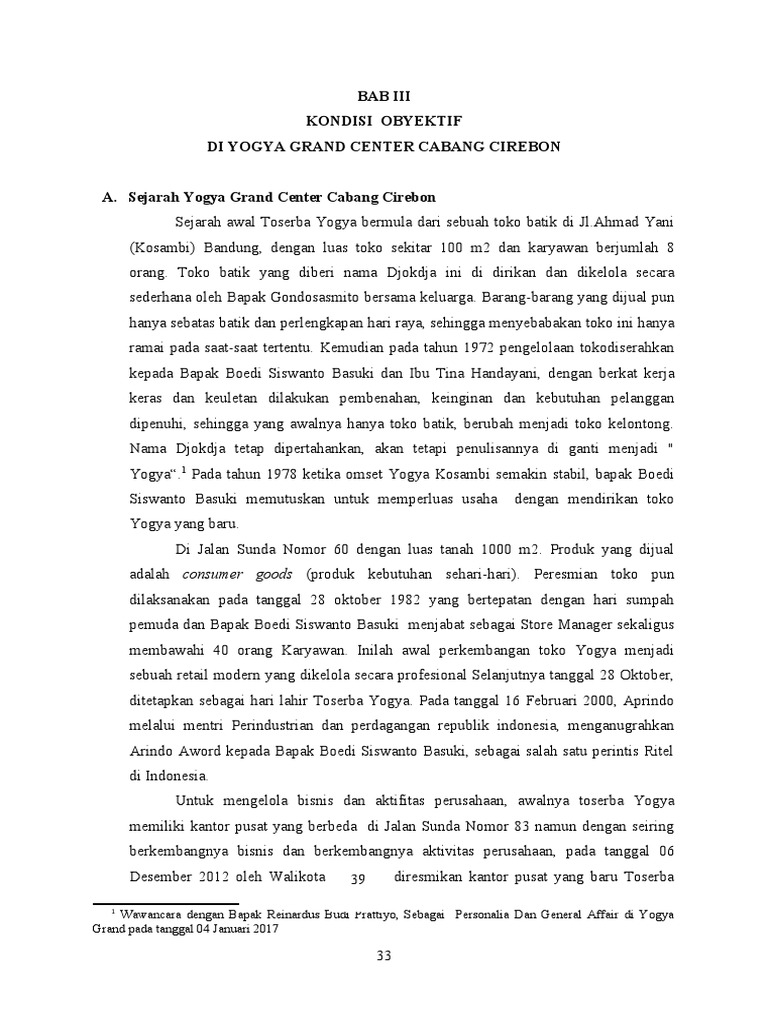 Sejarah dan Profil Yogya Grand Cirebon | PDF
