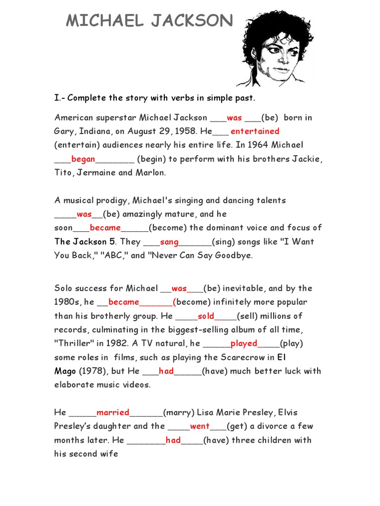 Activity2.docx Ingles | PDF | Michael Jackson | Pop Music