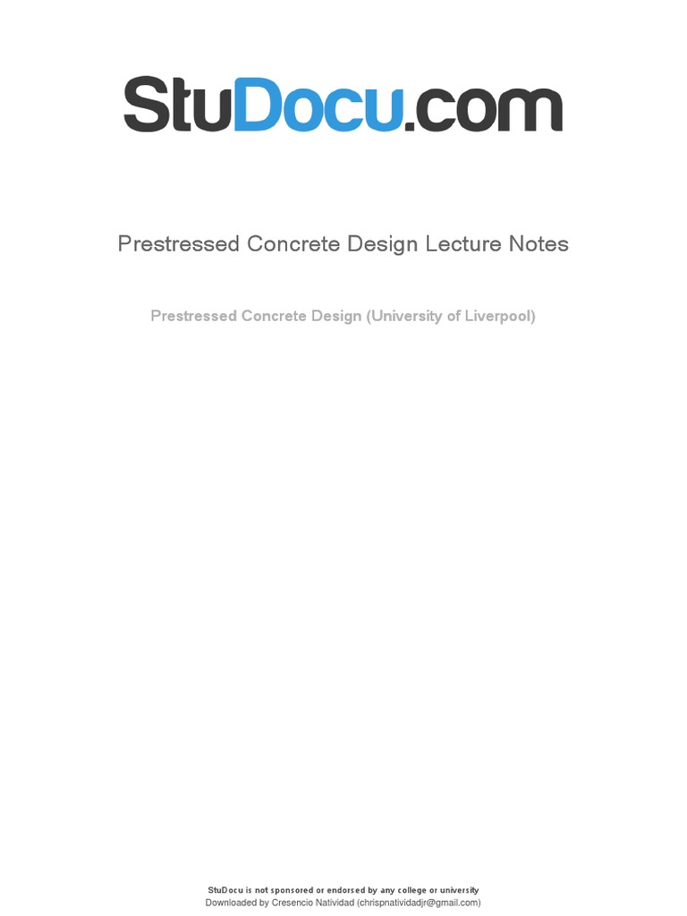 Prestressed Concrete Design Lecture Notes | PDF | Prestressed Concrete ...