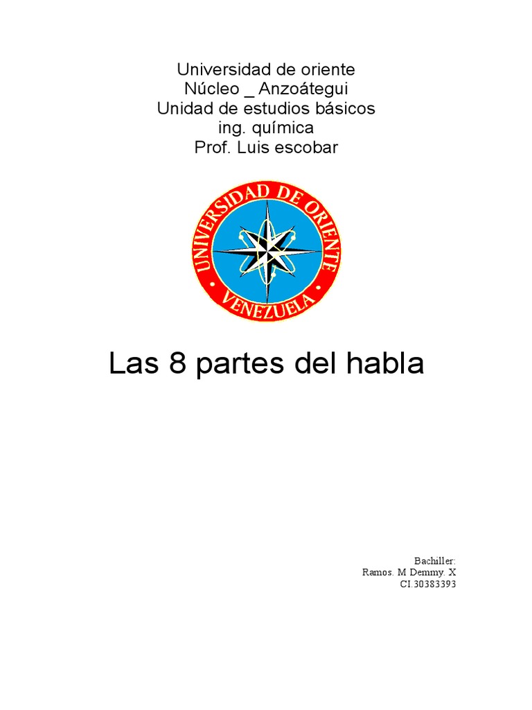 Partes Del Habla | PDF | Palabra | Homo Sapiens