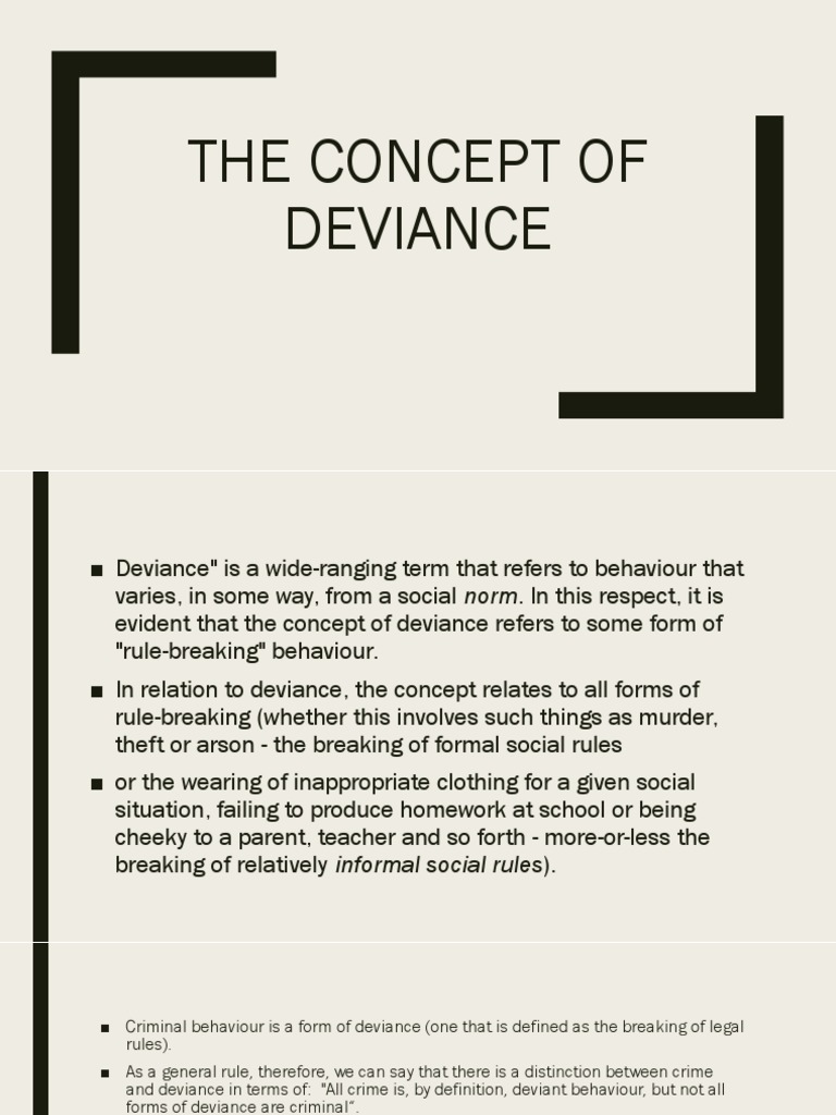 1 The Concept of Deviance | PDF | Deviance (Sociology) | Crime & Violence