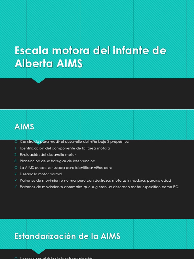 Escala Motora Del Infante de Alberta AIMS | PDF | Rodilla | La columna ...