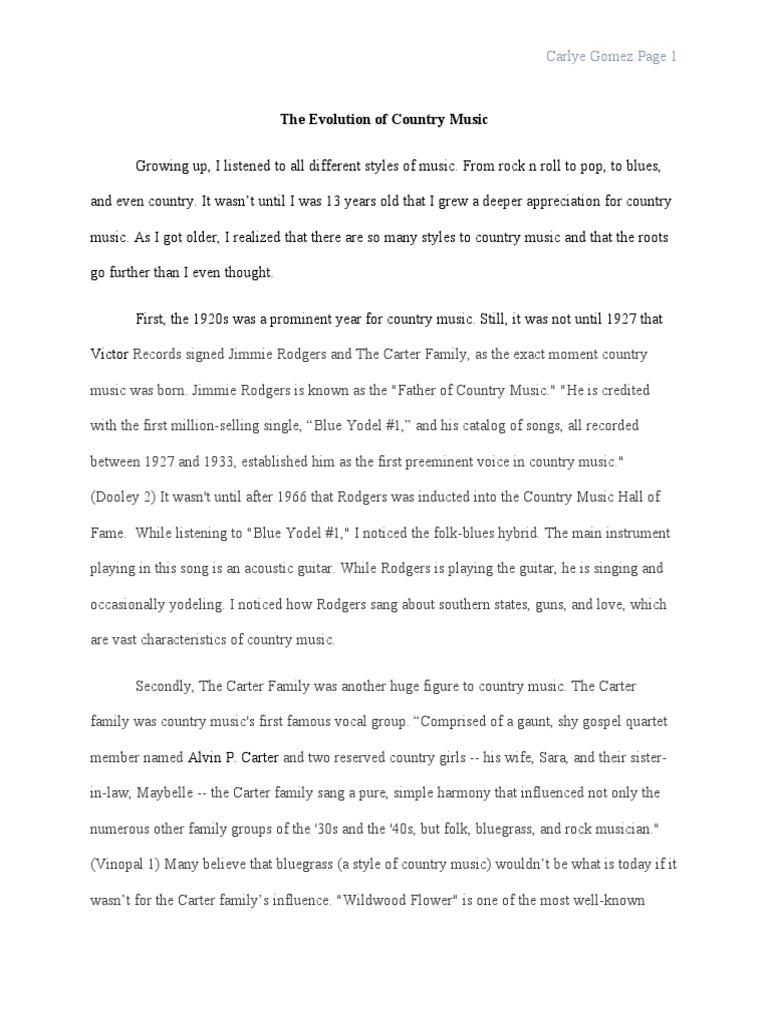 Evolution of Country Music Timeline | PDF | Country Music | Singing