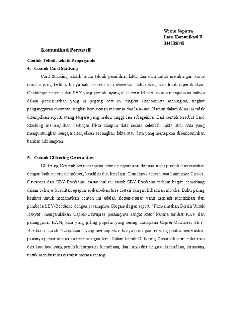 Contoh Teknik Propaganda | PDF