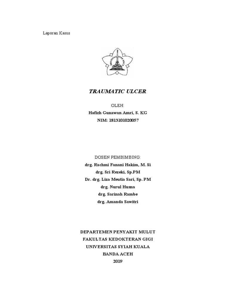 Laporan Kasus Ulkus Traumatik | PDF