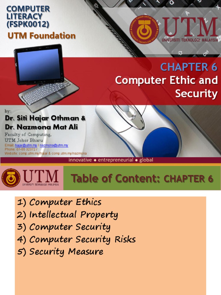 Comp Literacy - Chapter 6 Computer Ethic and Security | PDF | Computer ...
