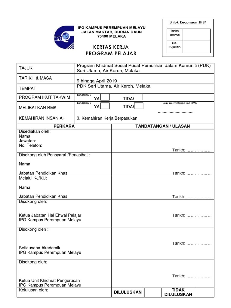 Format Kertas Kerja (Latest) | PDF