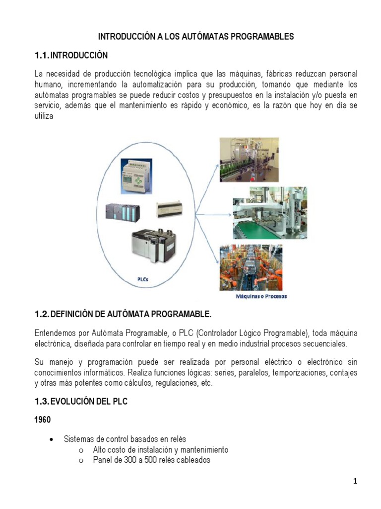 Introducción a Autómatas Programables PLC | PDF | Controlador lógico ...