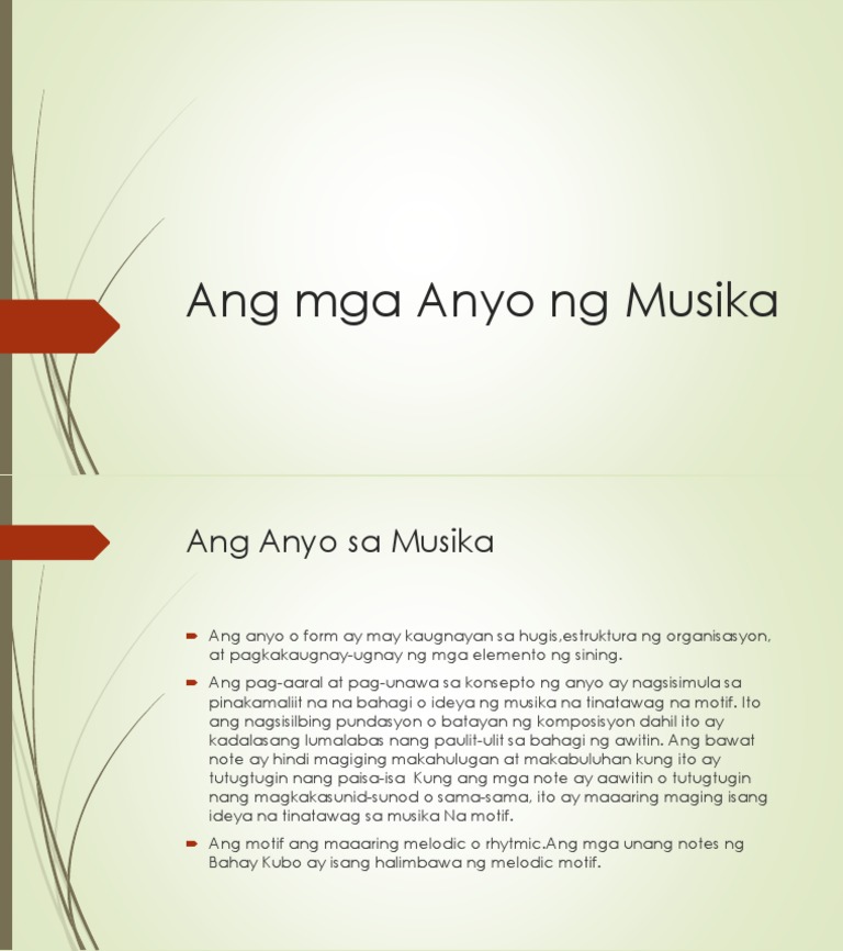 Ang Mga Anyo NG Musika | PDF
