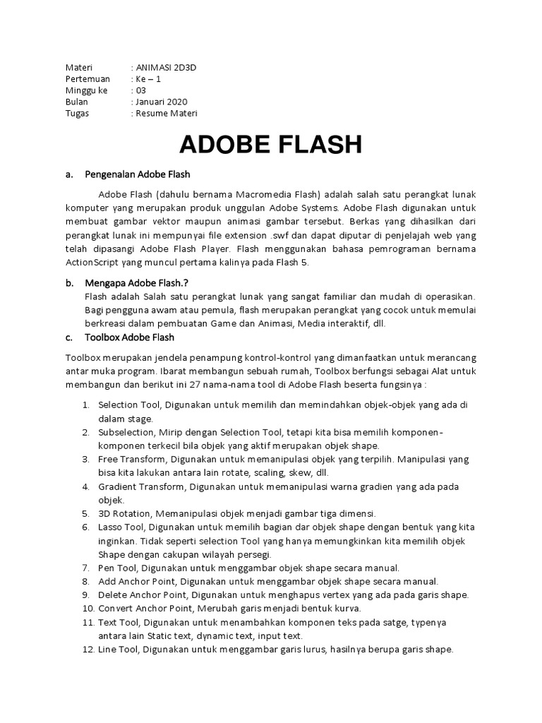 ANIMASI 2D DAN ALAT FLASH | PDF