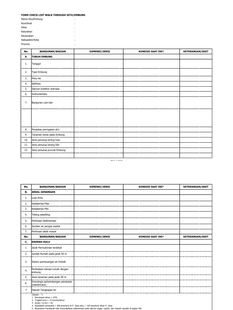 Form Embung | PDF