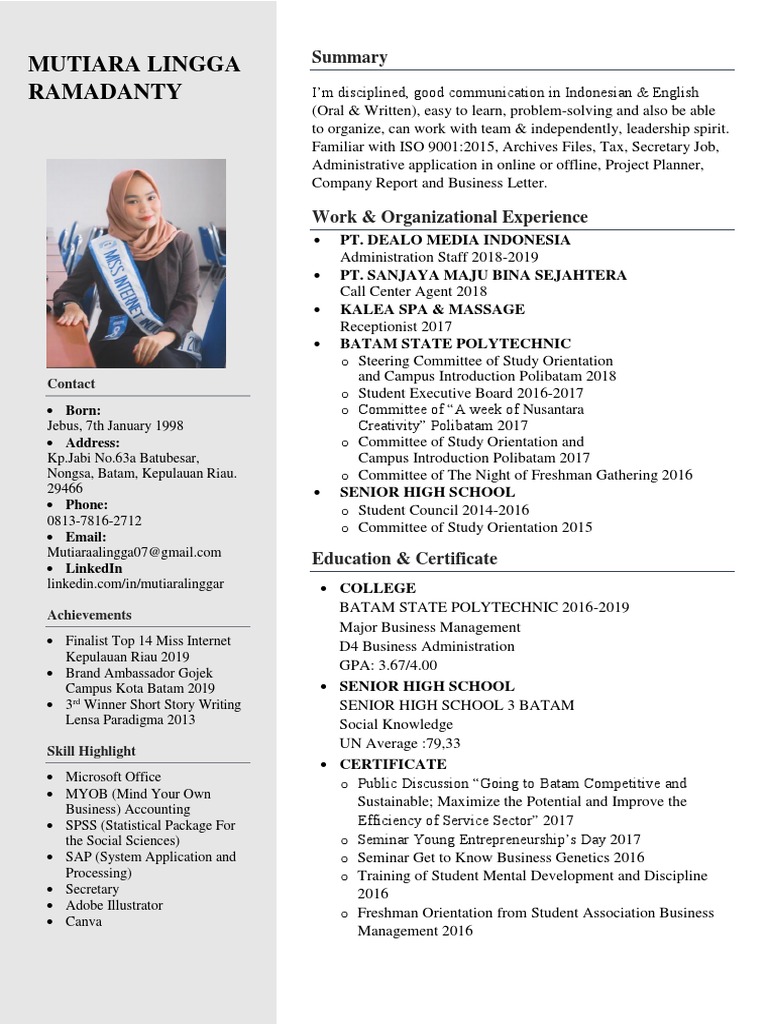 CV Mutiara Lingga R-Dikonversi | PDF | Business | Communication