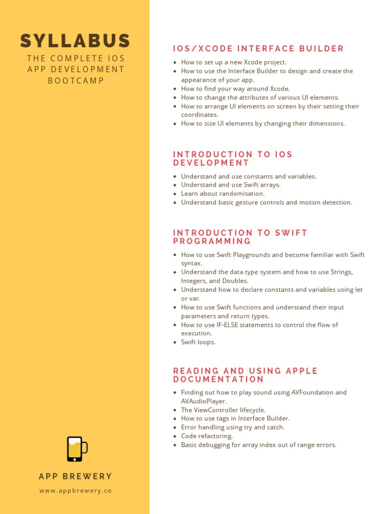 Ios Syllabus Pdf Pdf Swift Programming Language App Store I Os