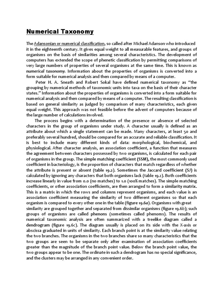 Numerical Taxonomy of Bacteria | PDF | Taxonomy (Biology) | Applied ...