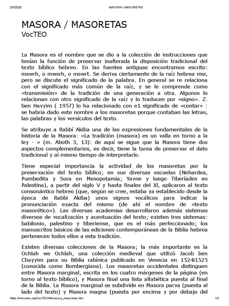 Masora Magna | PDF | Lenguaje hebreo | Biblia