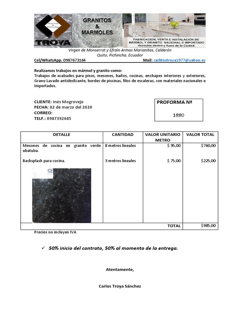 Modelo Proforma | PDF