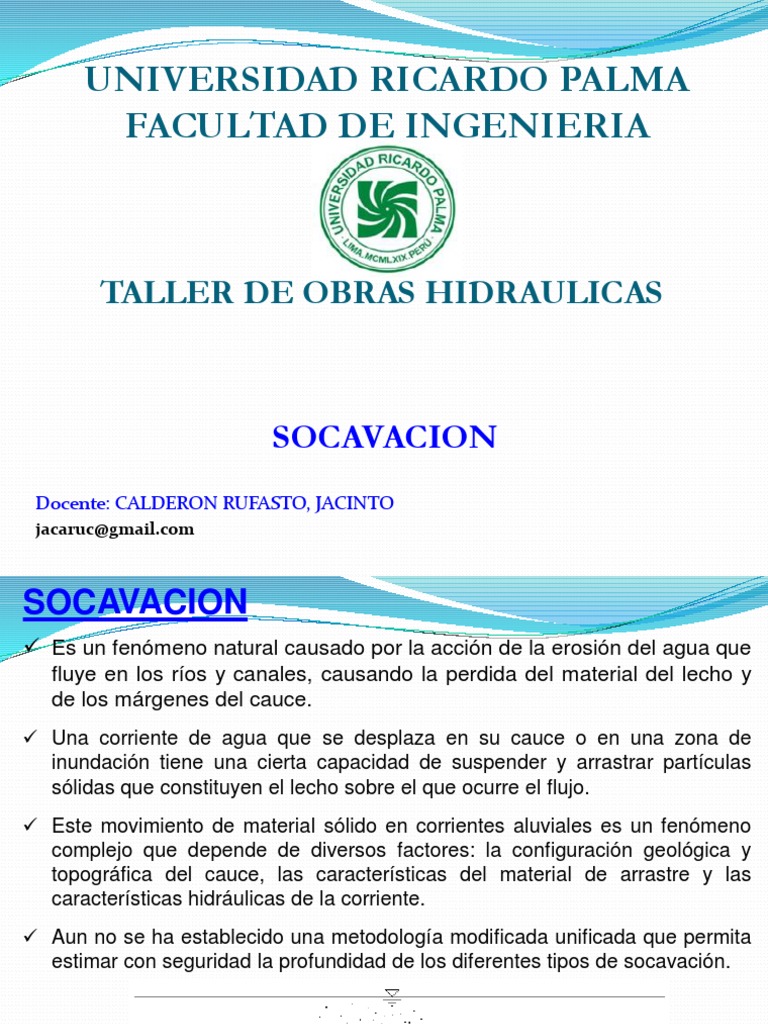 Análisis de la socavación en ríos y su aplicación al cálculo y diseño ...