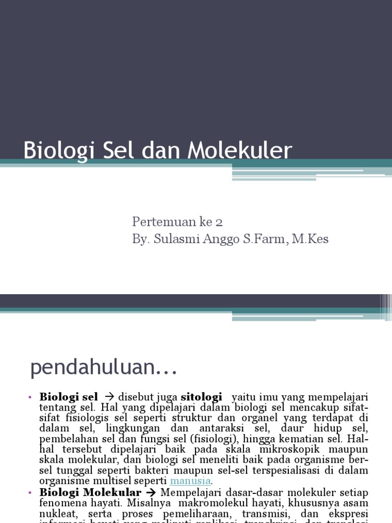 Biologi Sel Dan Molekuler | PDF | Sains & Matematika