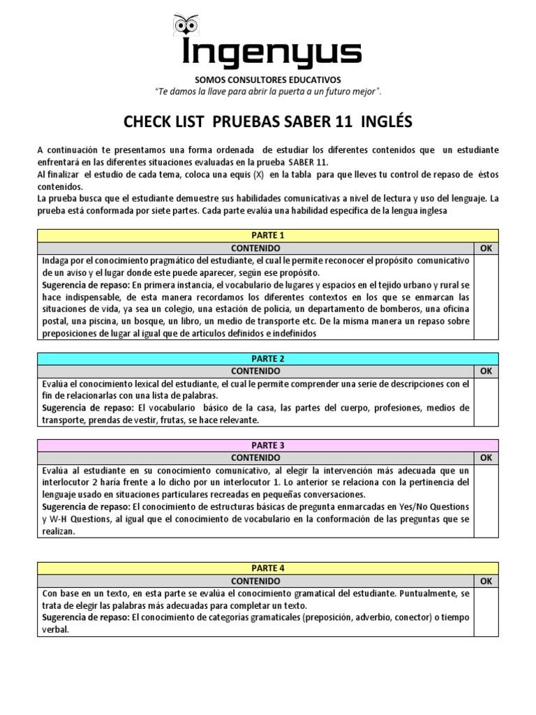Check List Ingles | PDF | Comunicación humana | Semiótica