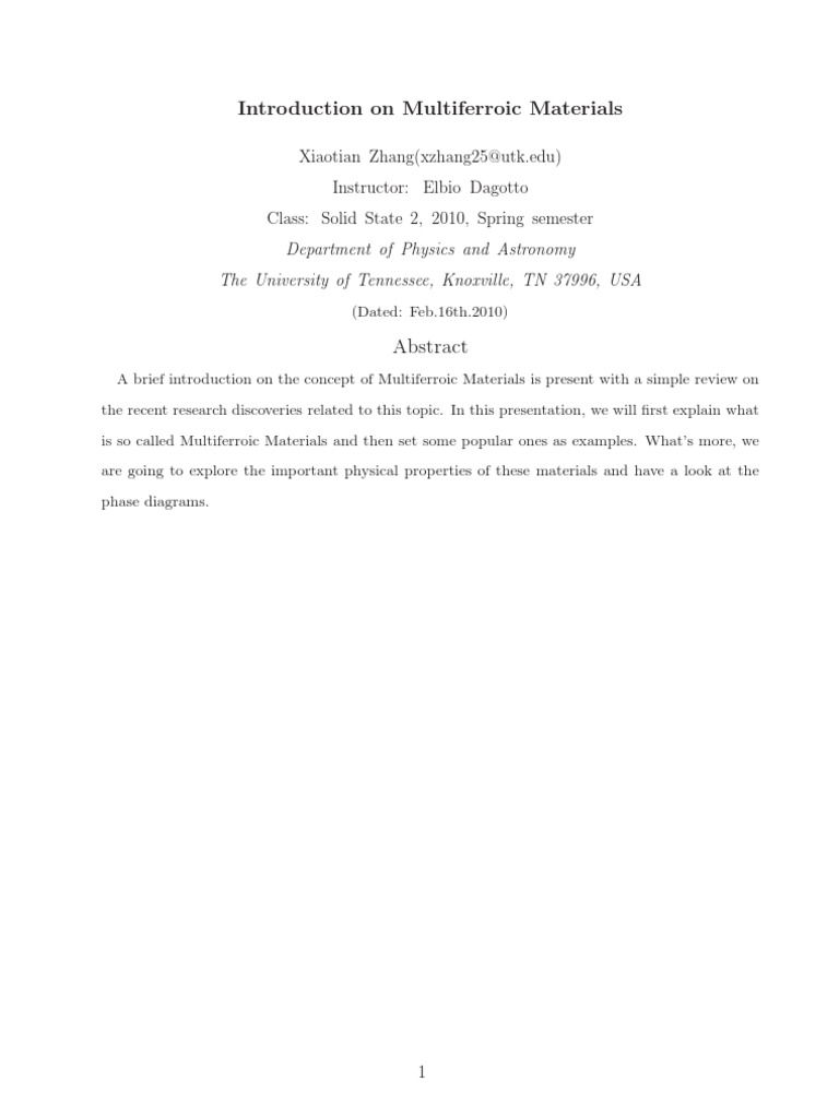 Multiferroics | PDF | Ferroelectricity | Ferromagnetism