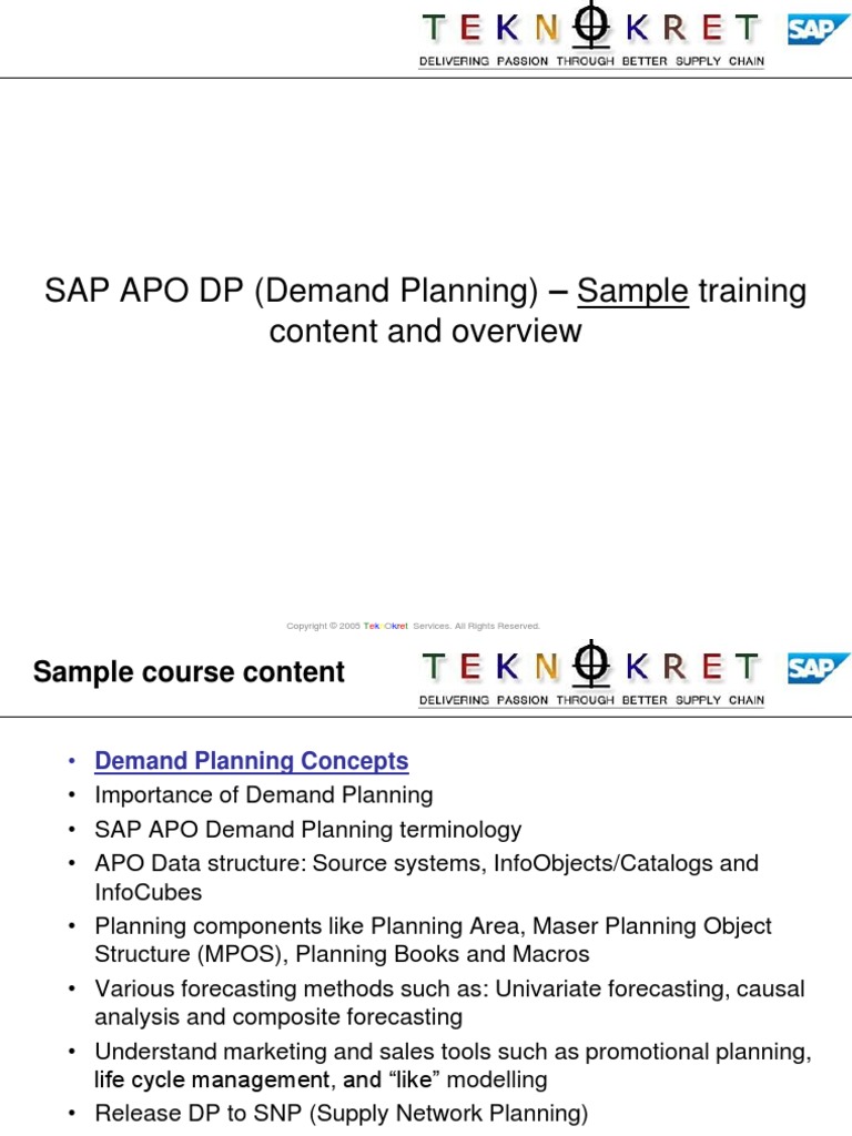 APO DP Training - Glance | PDF | Forecasting | Teaching Mathematics