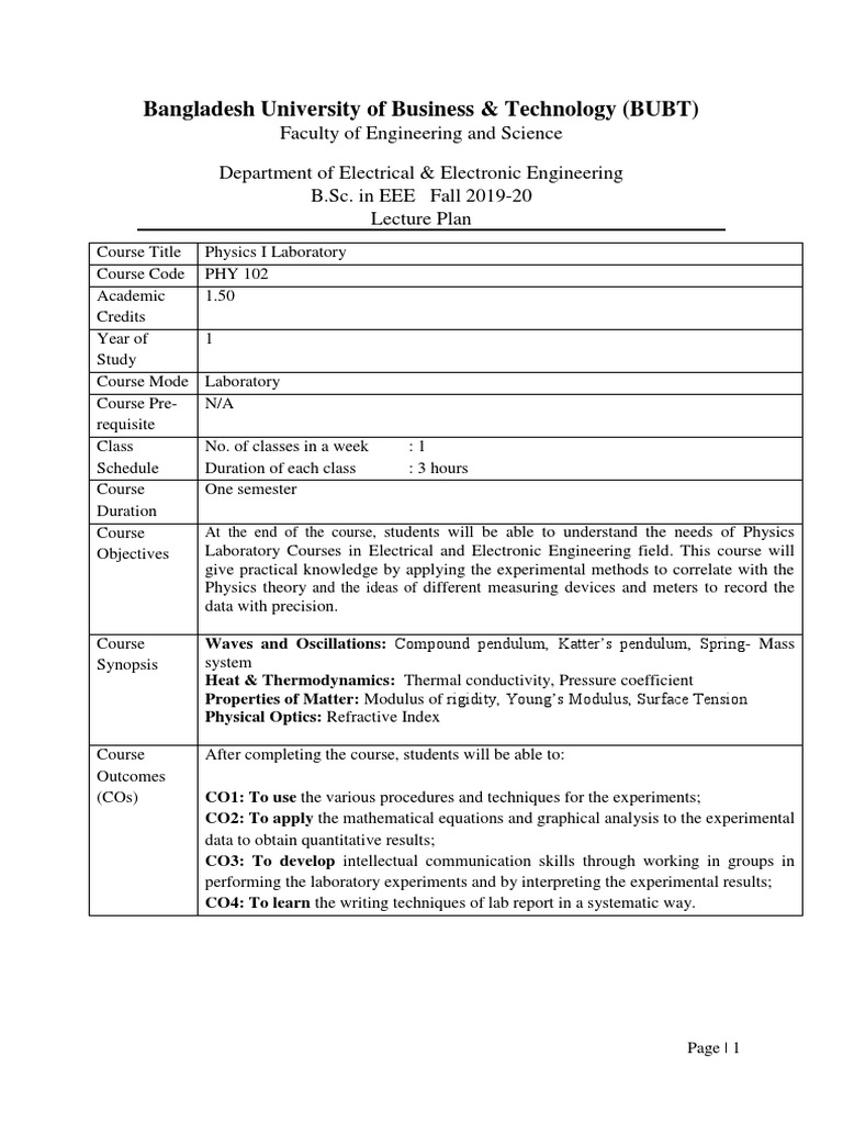 Physics Laboratory Experiments and Measurement Techniques for ...