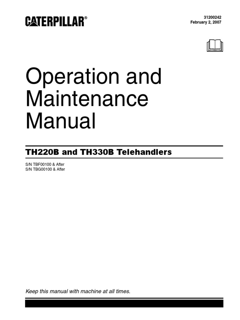 CAT-TH220-TH330 Telehandler-Operator-Manual | Download Free PDF | Axle ...