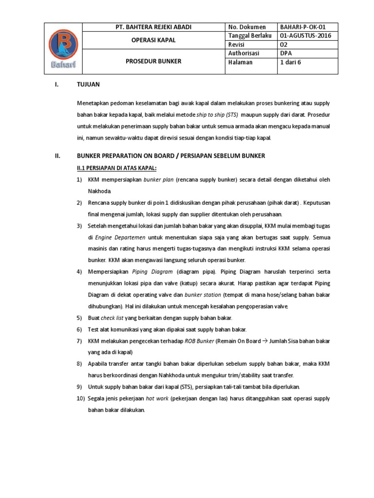 Bunker Procedures | PDF