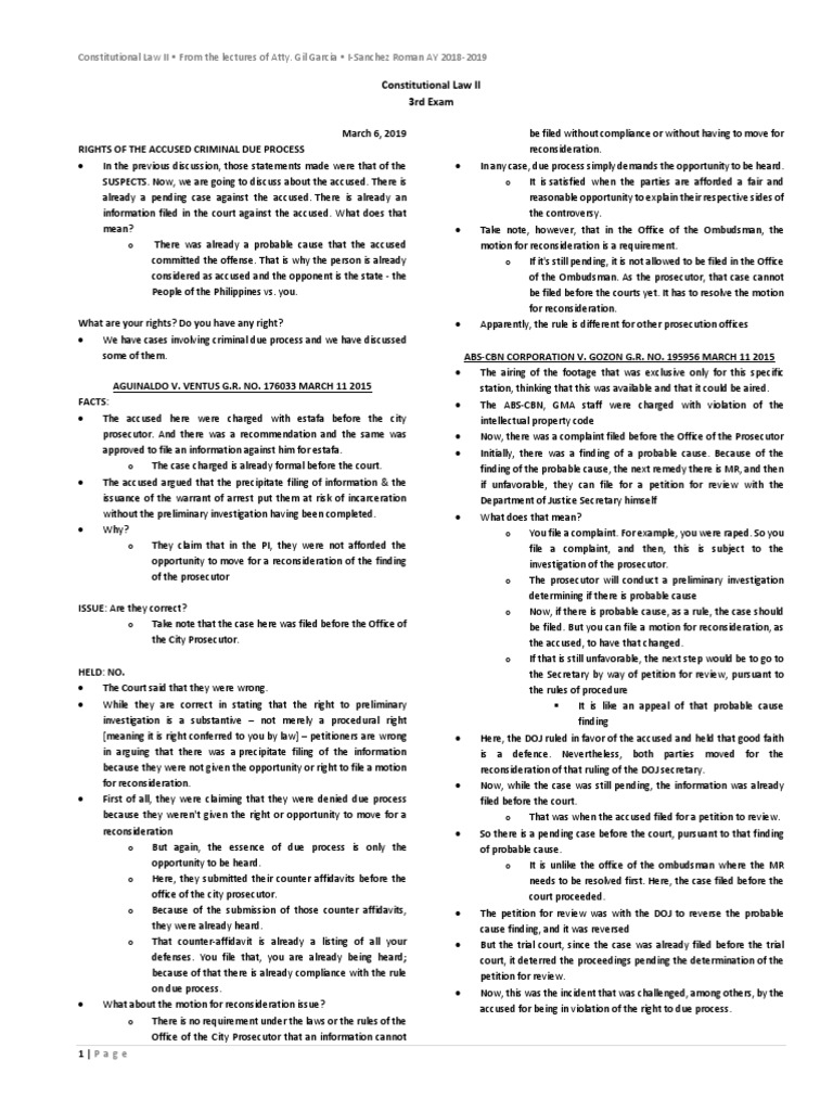 Consti II TSN Exam 3 1 SR 2019 | PDF | Bail | Prosecutor
