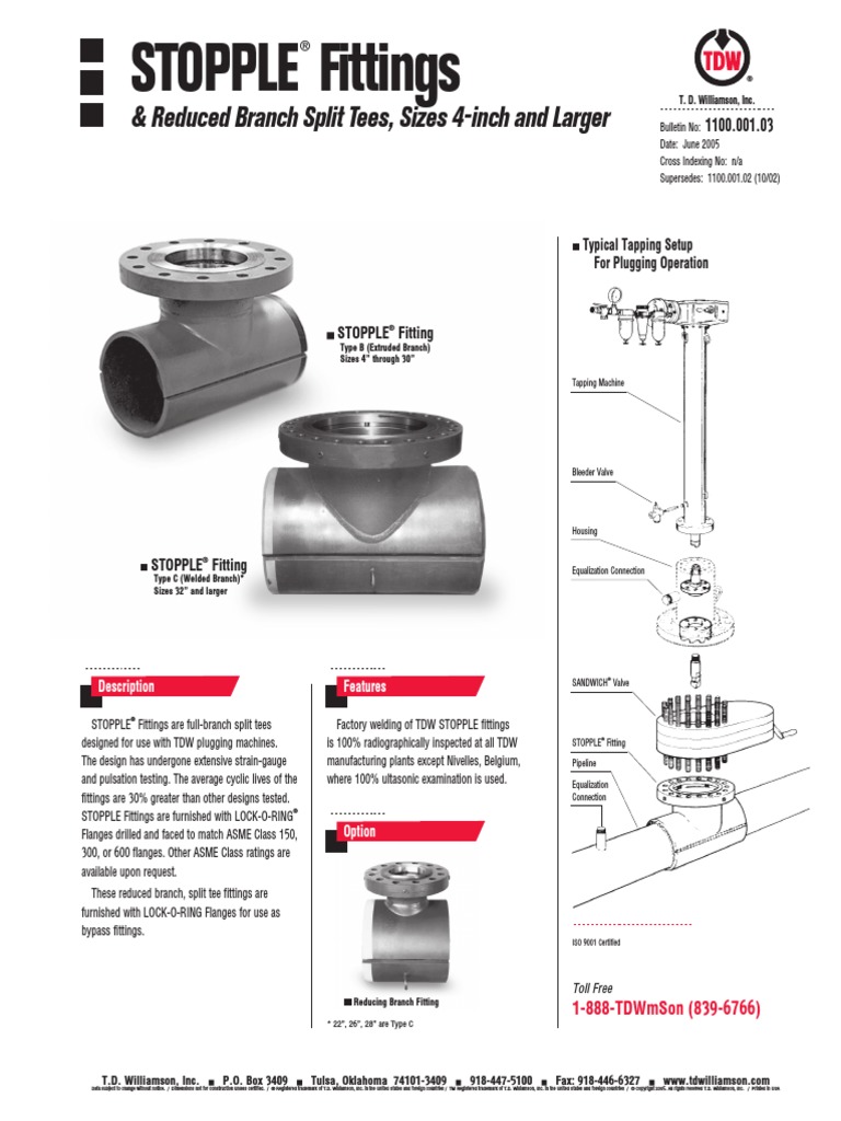 Tee Tipo Stopple (TDW) PDF | PDF | Gas Technologies | Mechanical ...