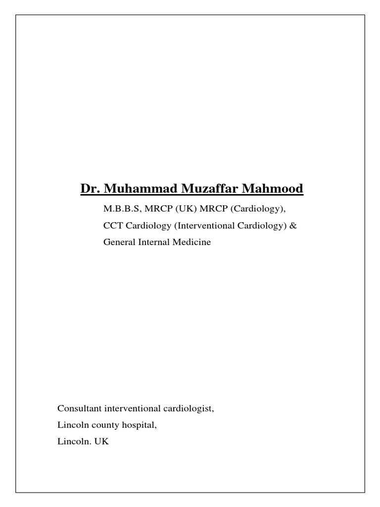 Curriculum Vitae MMM 1 | PDF | Cardiology | Percutaneous Coronary ...