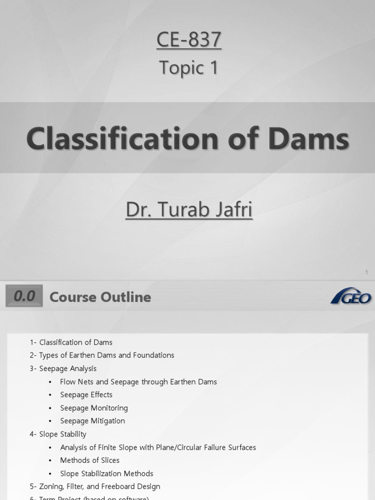 1 - Classification of Dams | Download Free PDF | Dam | Soil Mechanics