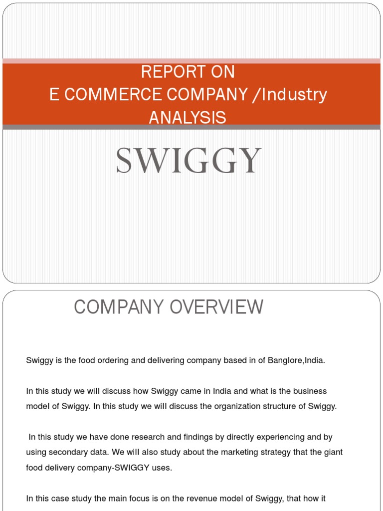 Swiggy Business Model and Marketing Analysis | PDF | Search Engine ...