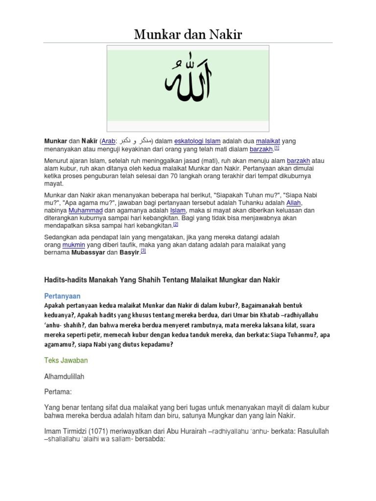 Munkar Dan Nakir | PDF