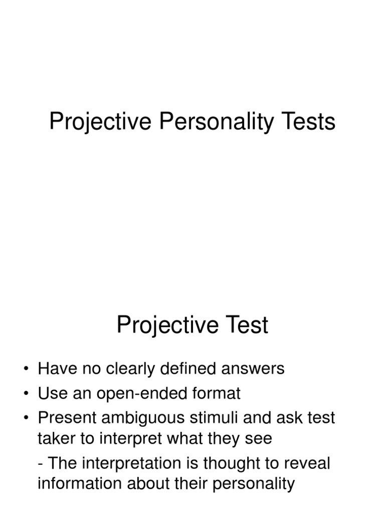 Projective Personality Tests | PDF