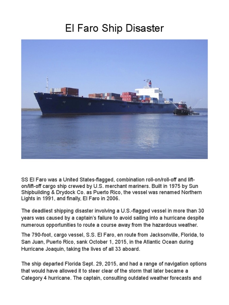 El Faro Ship Disaster | PDF