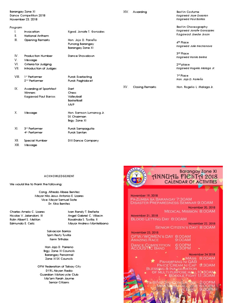 Dance Competition Program | PDF
