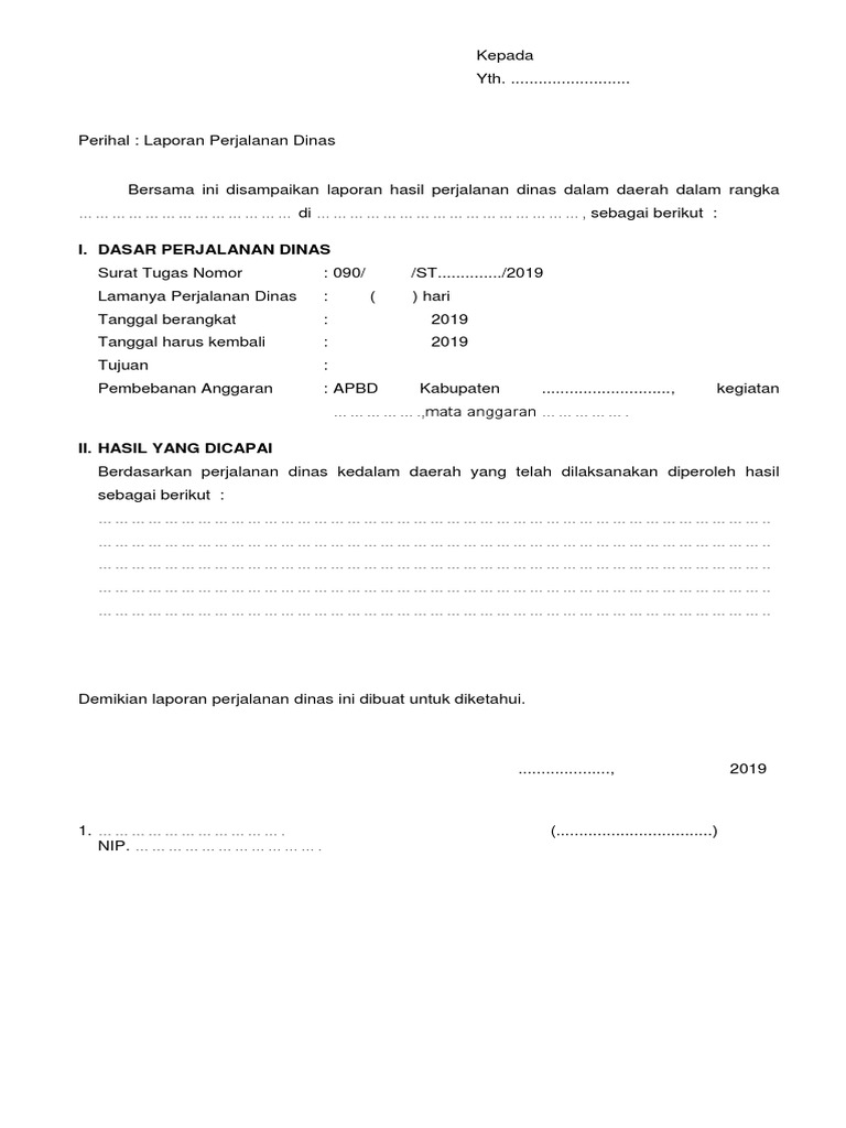 Contoh Laporan SPPD | PDF