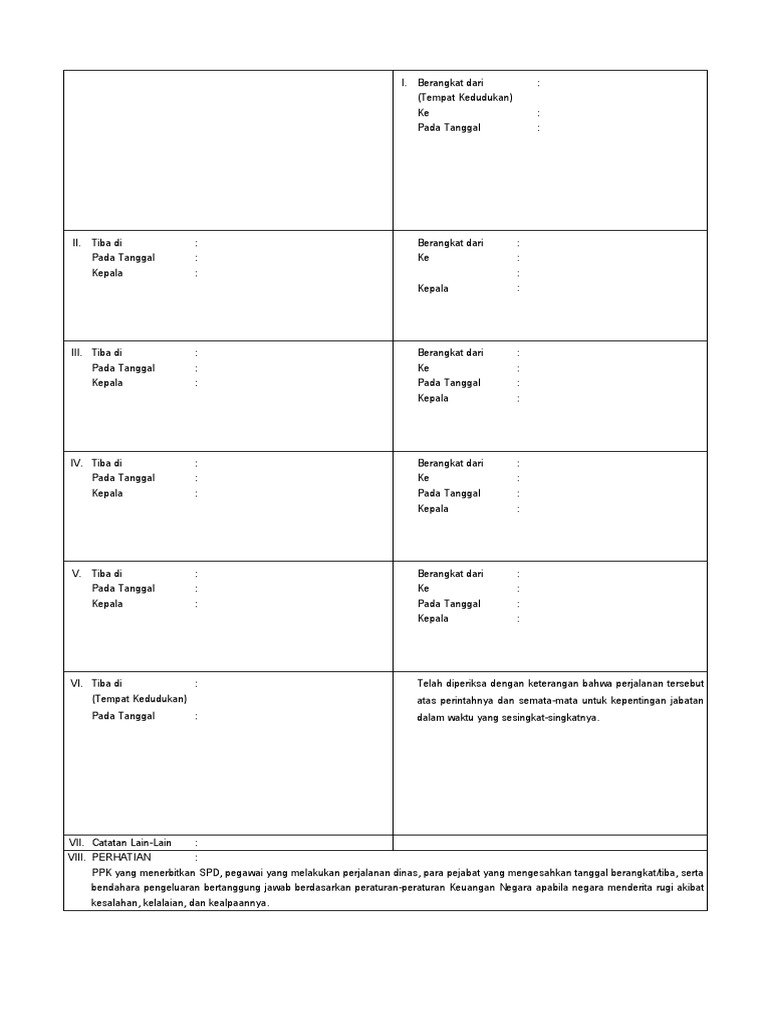 SPPD Print Kosong | PDF