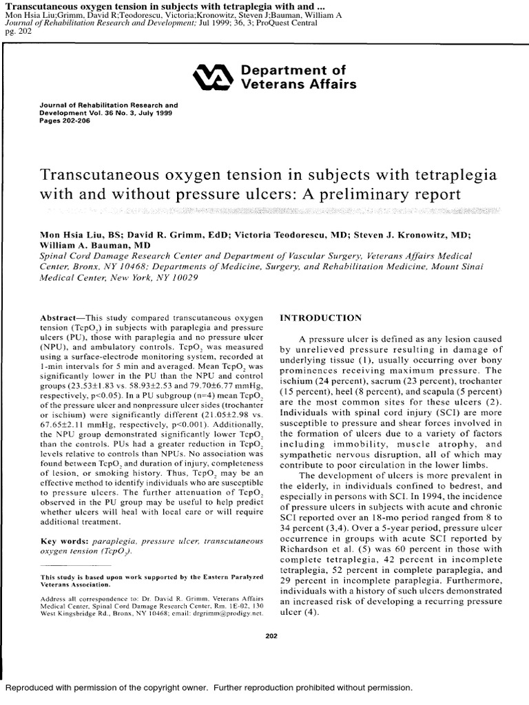 Transcutaneous Oxygen Tension PDF | PDF | Social Science