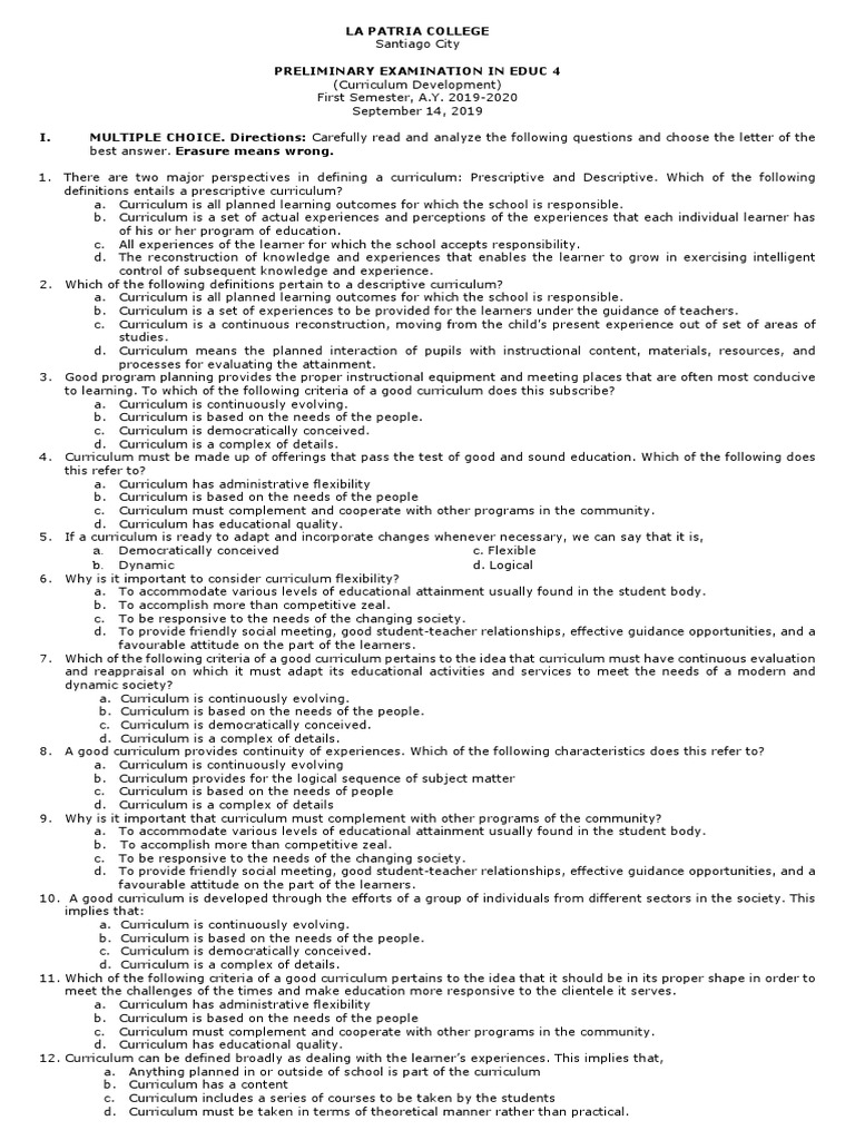 Prelim Exam Curdev | PDF