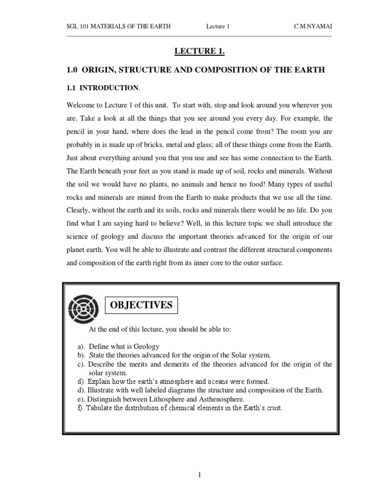 Origin and Structure of The Earth PDF | PDF