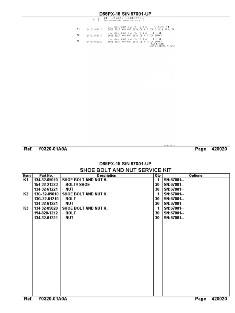 Shoe Bolt and Nut Service Kit | PDF